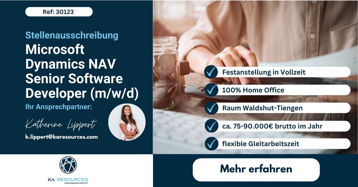 Microsoft Dynamics NAV Senior Software Developer (m/w/d), Remote - KA ...