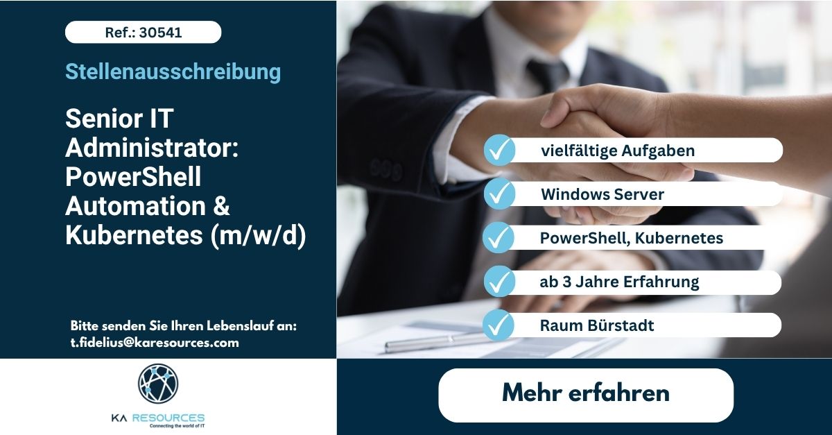 Senior IT Administrator: PowerShell Automation & Kubernetes (m/w/d ...